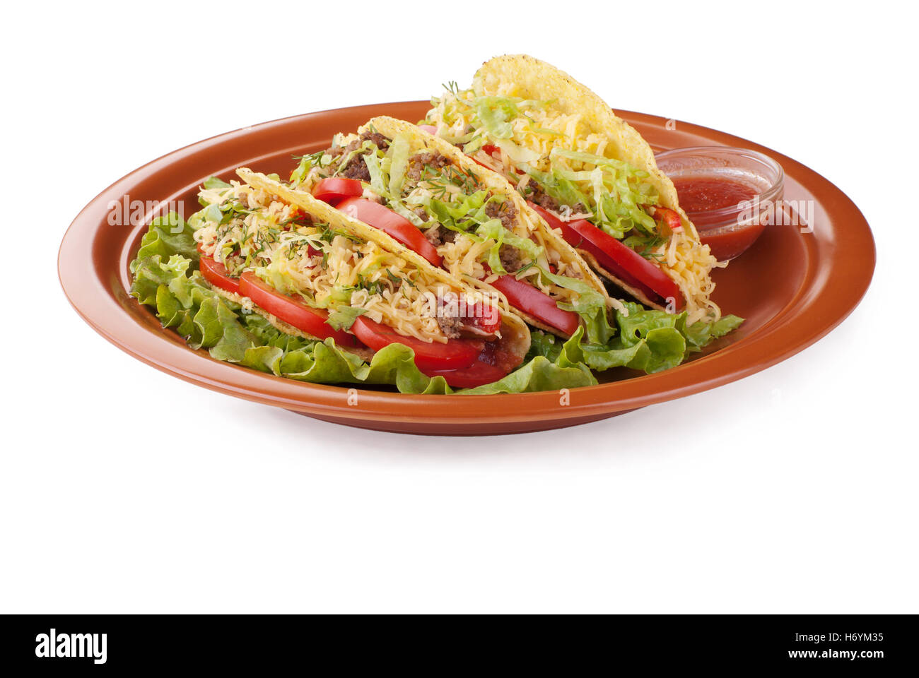 Beef tacos cheese salad Cut Out Stock Images & Pictures - Alamy