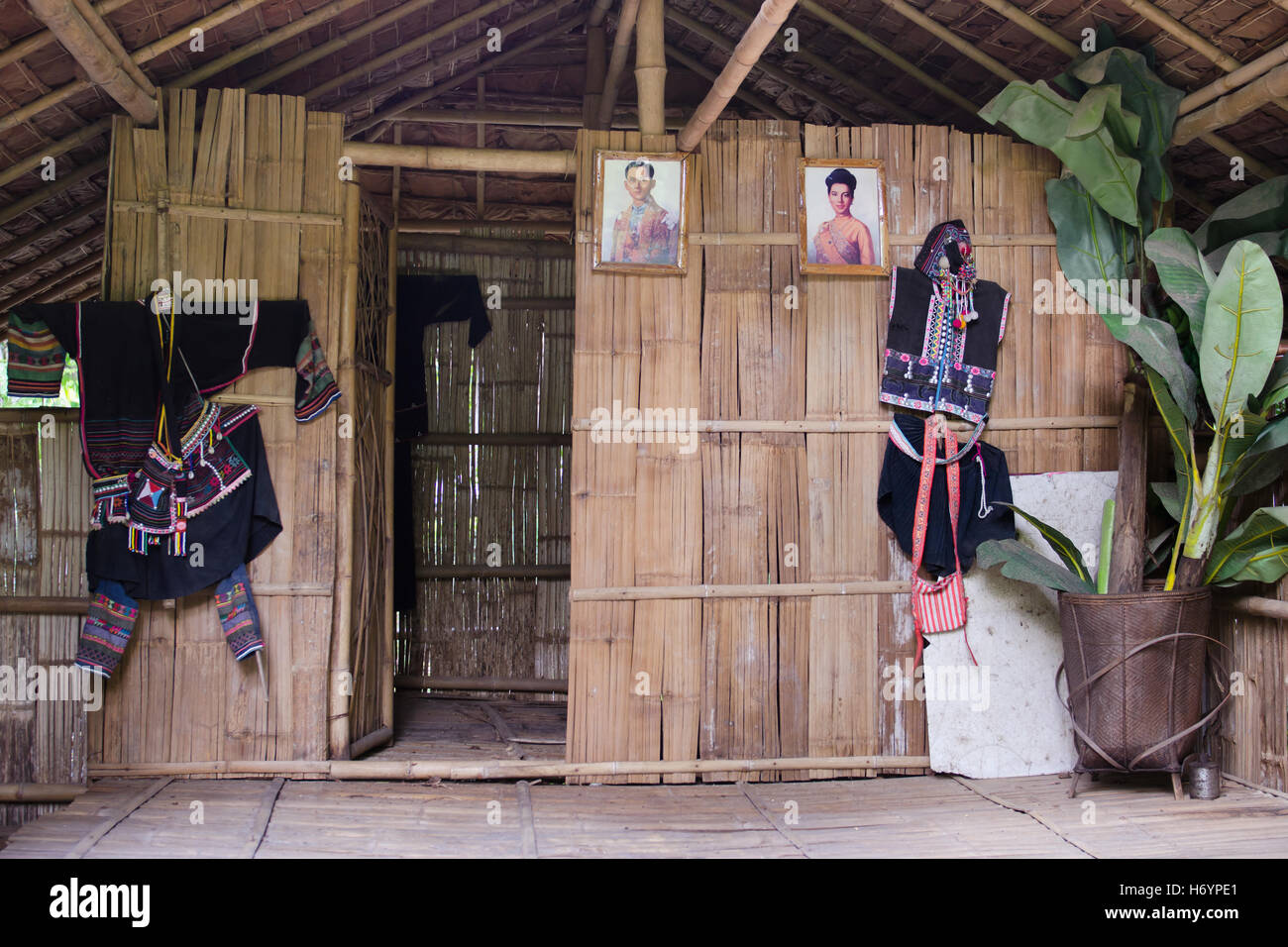 Local Thai tribal mountain house made from bamboo in Northern part of ...