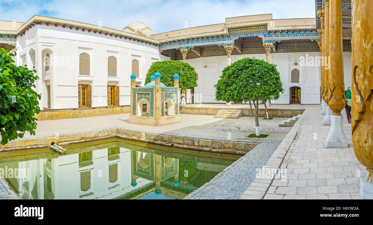 The pool, serving for the ritual ablutions and the tiny building of ...