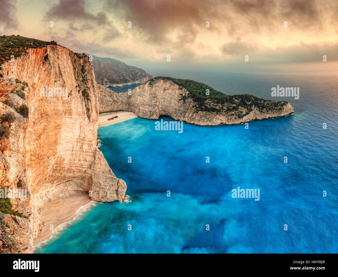 The famous Navagio (shipwreck) in Zakynthos island, Greece Stock Photo ...