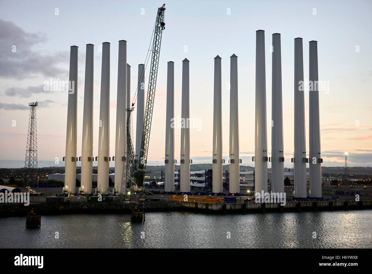 wind turbines under construction Belfast harbour and shipyard northern ...