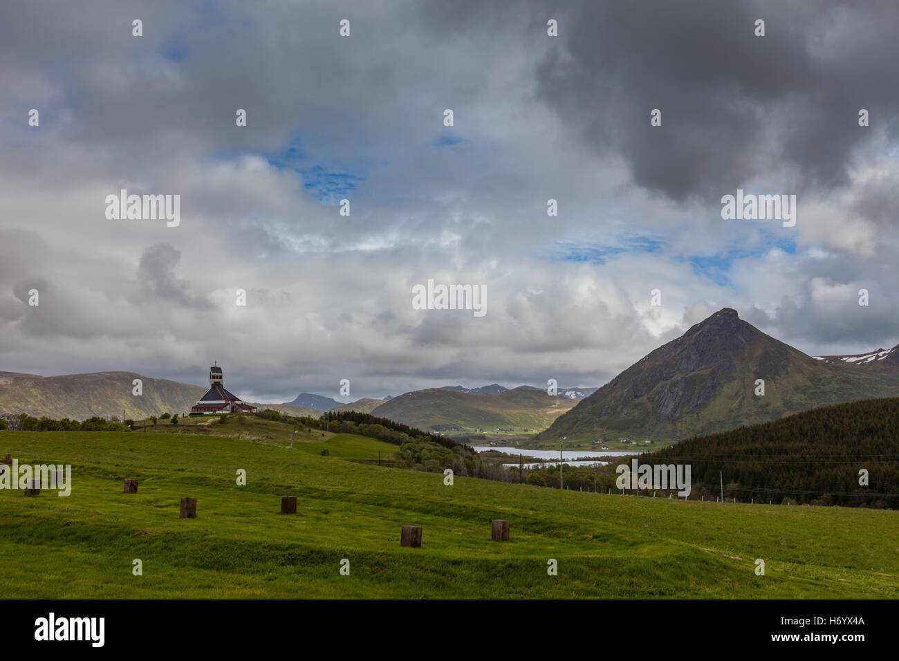 Borg church. Lofoten Islands Viking Museum, Borg, Norway Stock Photo ...