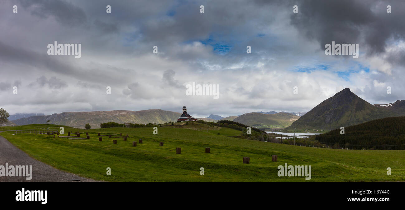 Borg church. Lofoten Islands Viking Museum, Borg, Norway Stock Photo ...
