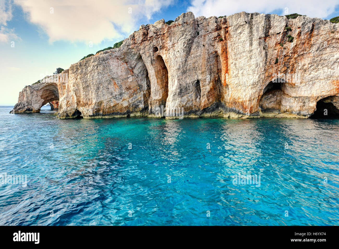 The famous Blue Caves in Zakynthos island, Greece Stock Photo - Alamy