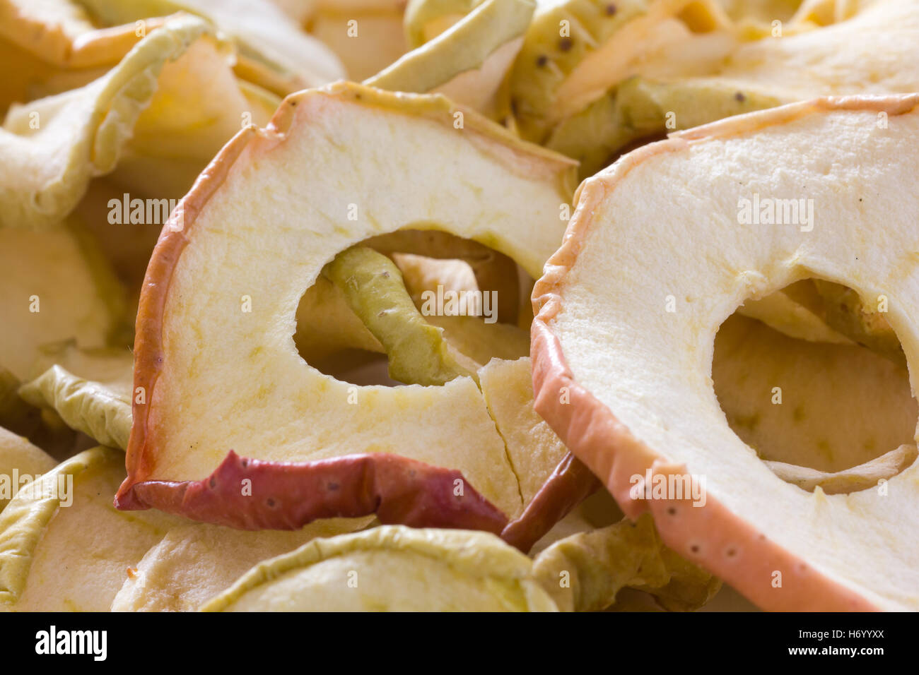 Dried apple rings with skin. Close up Stock Photo - Alamy