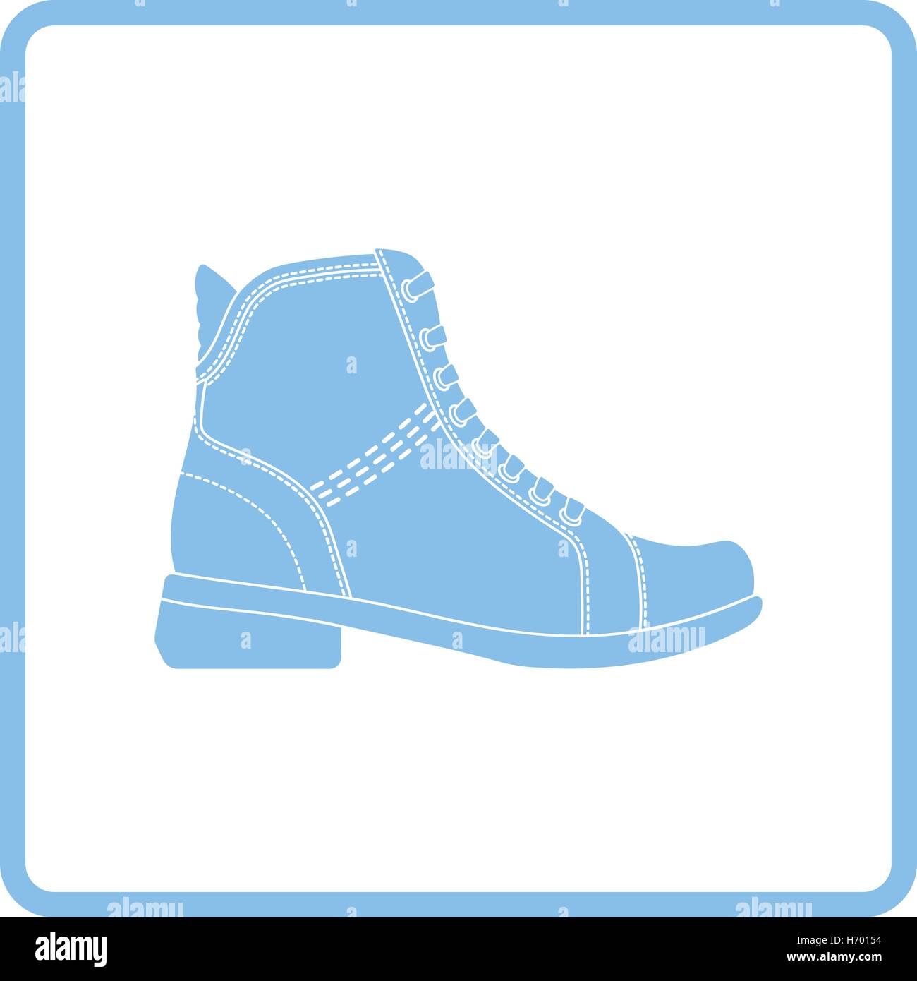Woman boot icon. Blue frame design. Vector illustration Stock Vector ...