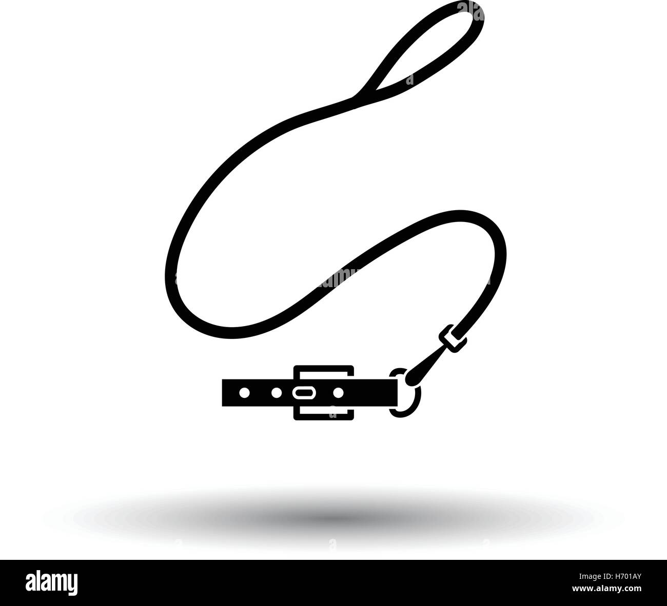 Dog lead icon. Black background with white. Vector illustration Stock ...
