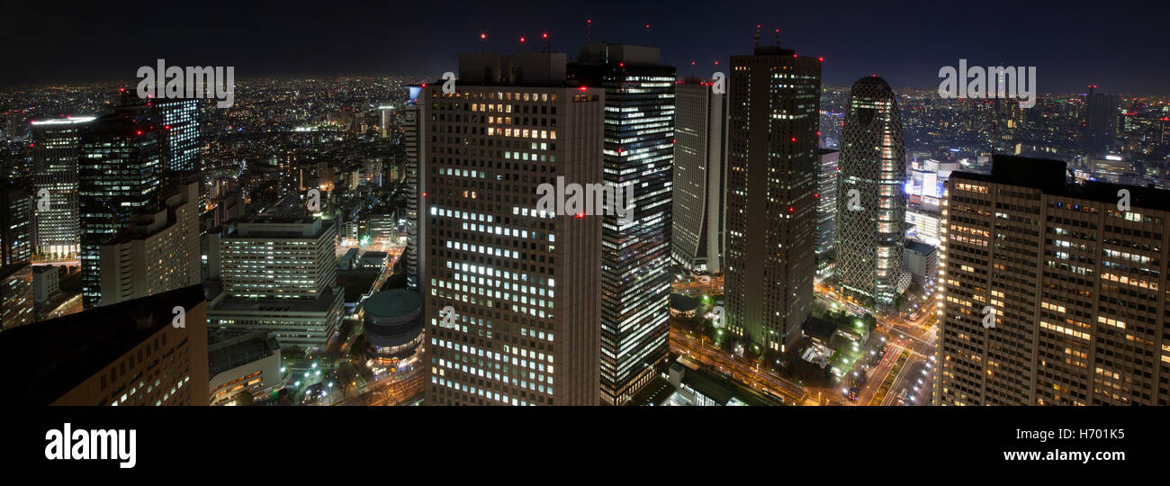 Panorama of Tokyo by night Stock Photo - Alamy