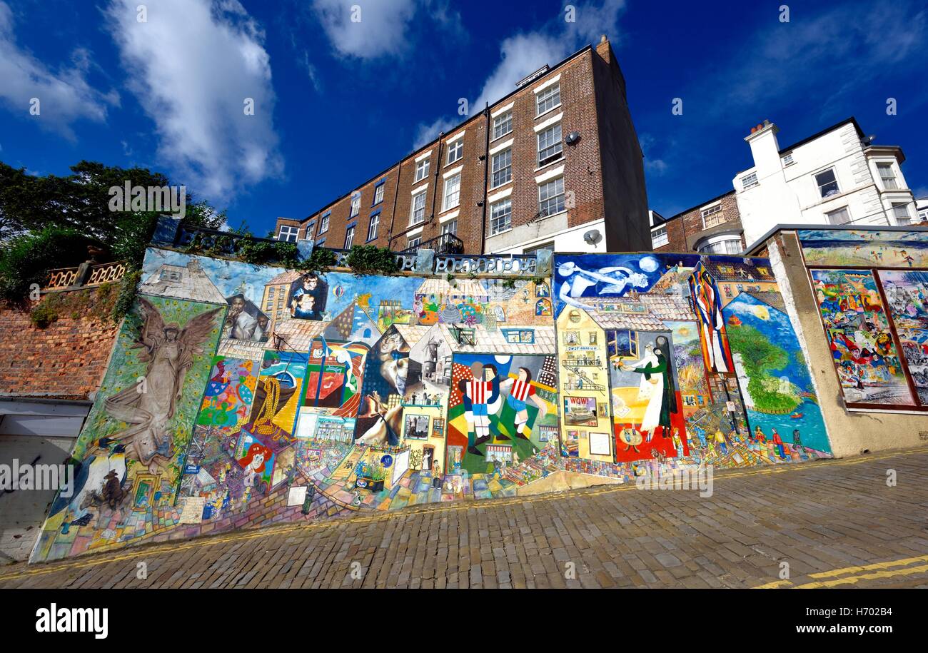 Blands cliff street painted murals scarborough North Yorkshire england ...