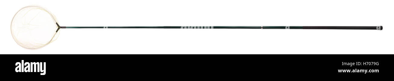One green landing net in full size image isolated on white background ...