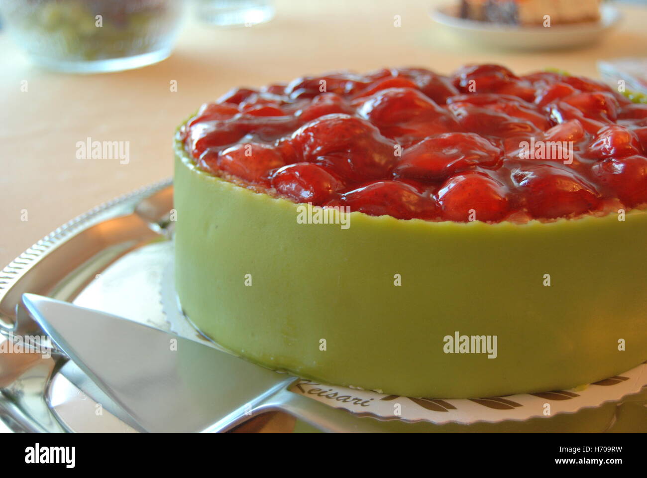 Strawberry marzipan cake Stock Photo - Alamy