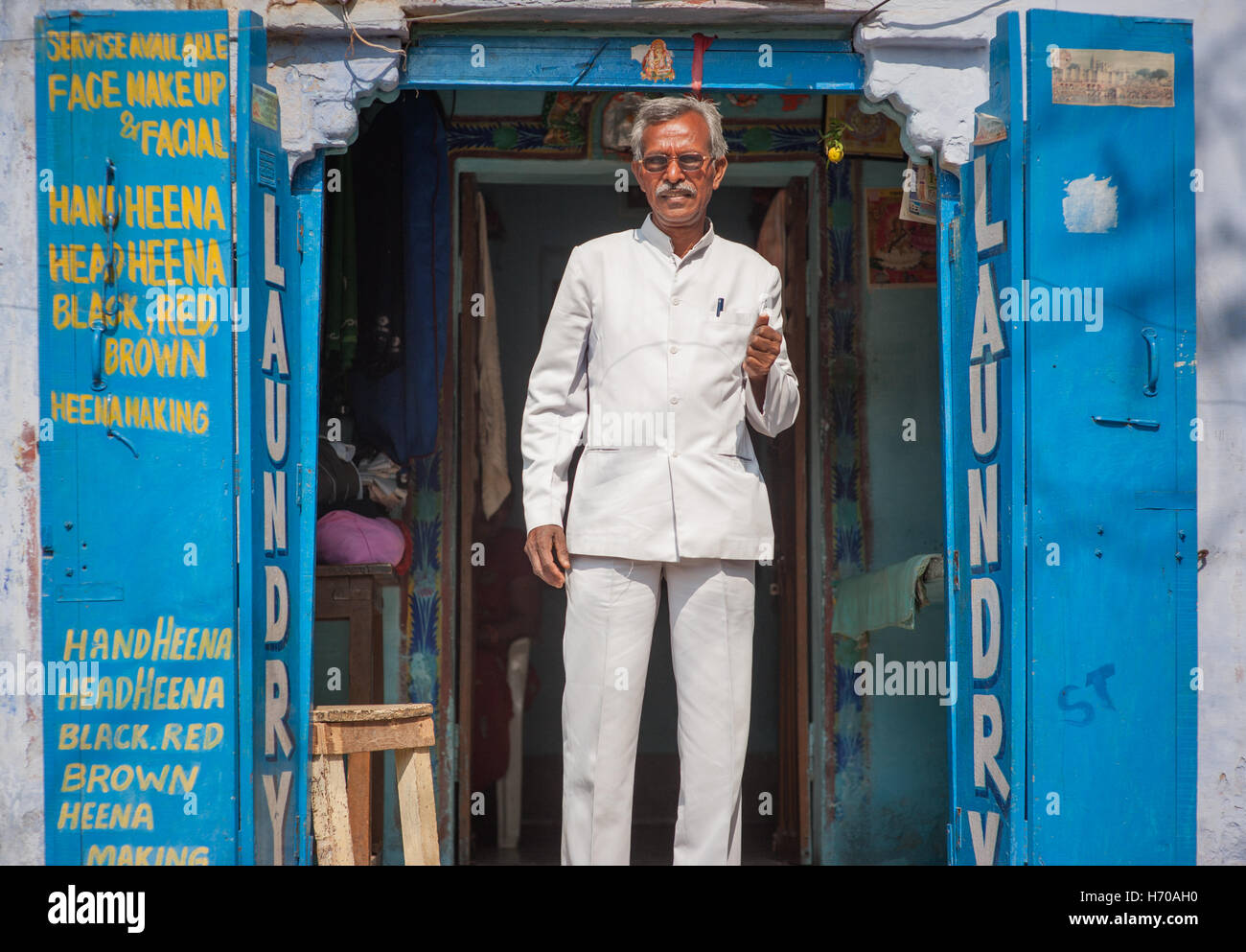Indian Laundry Shop Stock Photo - Alamy
