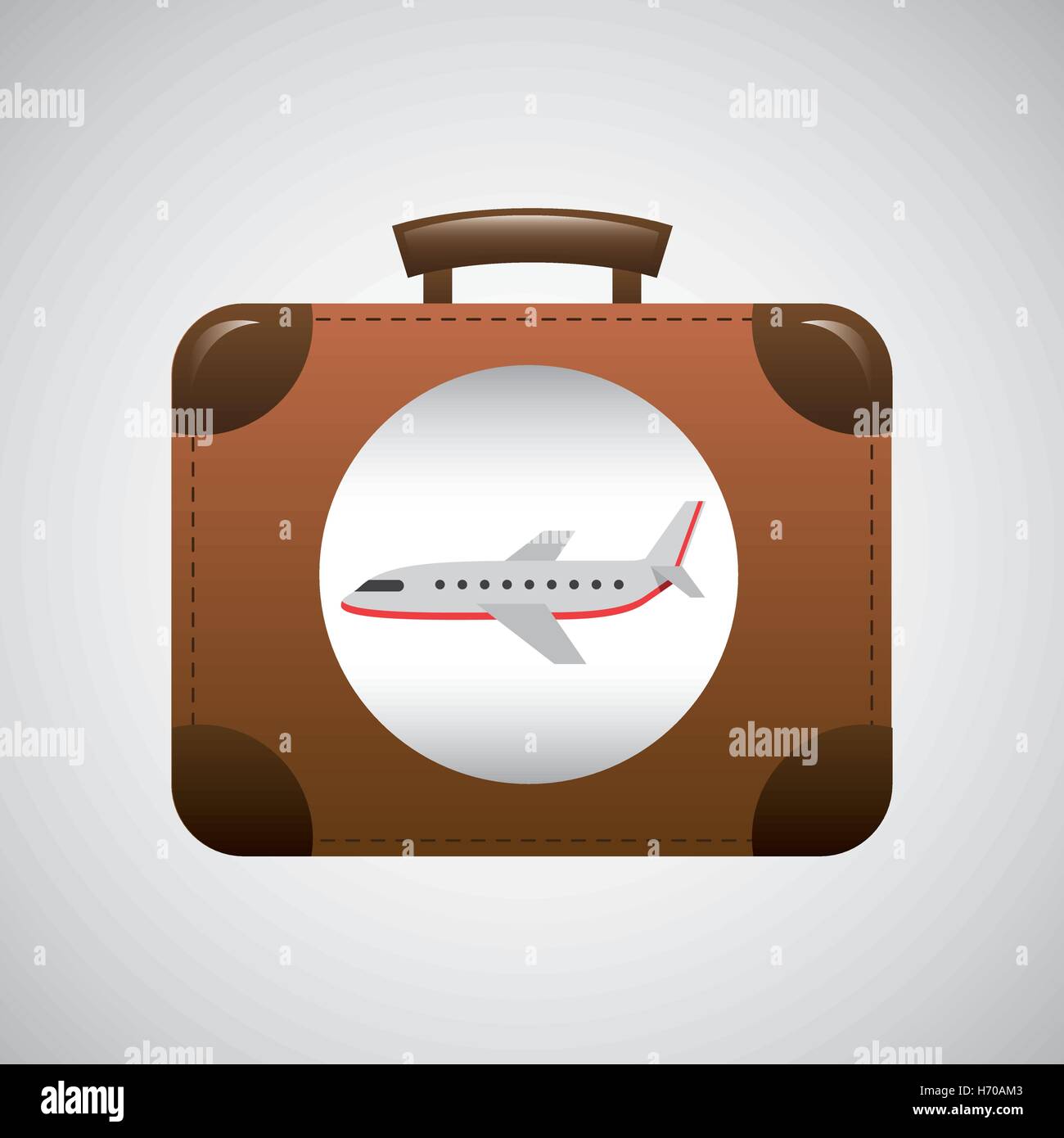 suitcase vintage travel airplane concept design, vector illustration ...