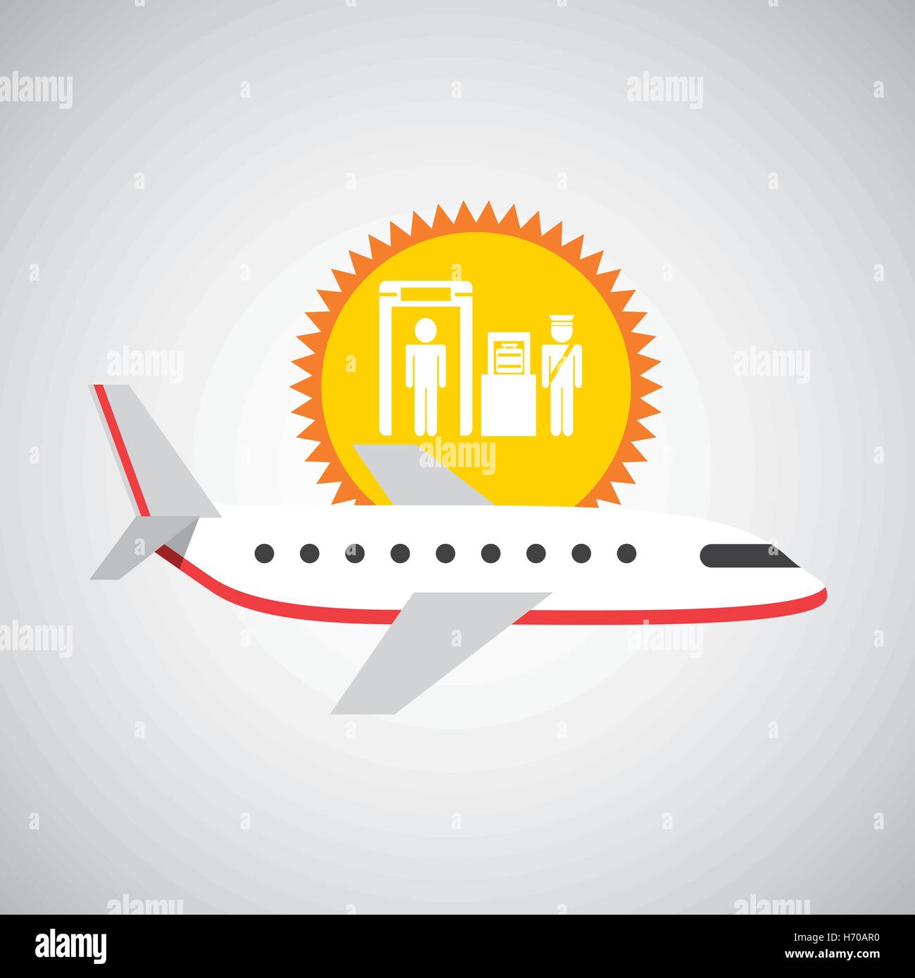 plane white sun symbol travel check baggage airport design, vector ...