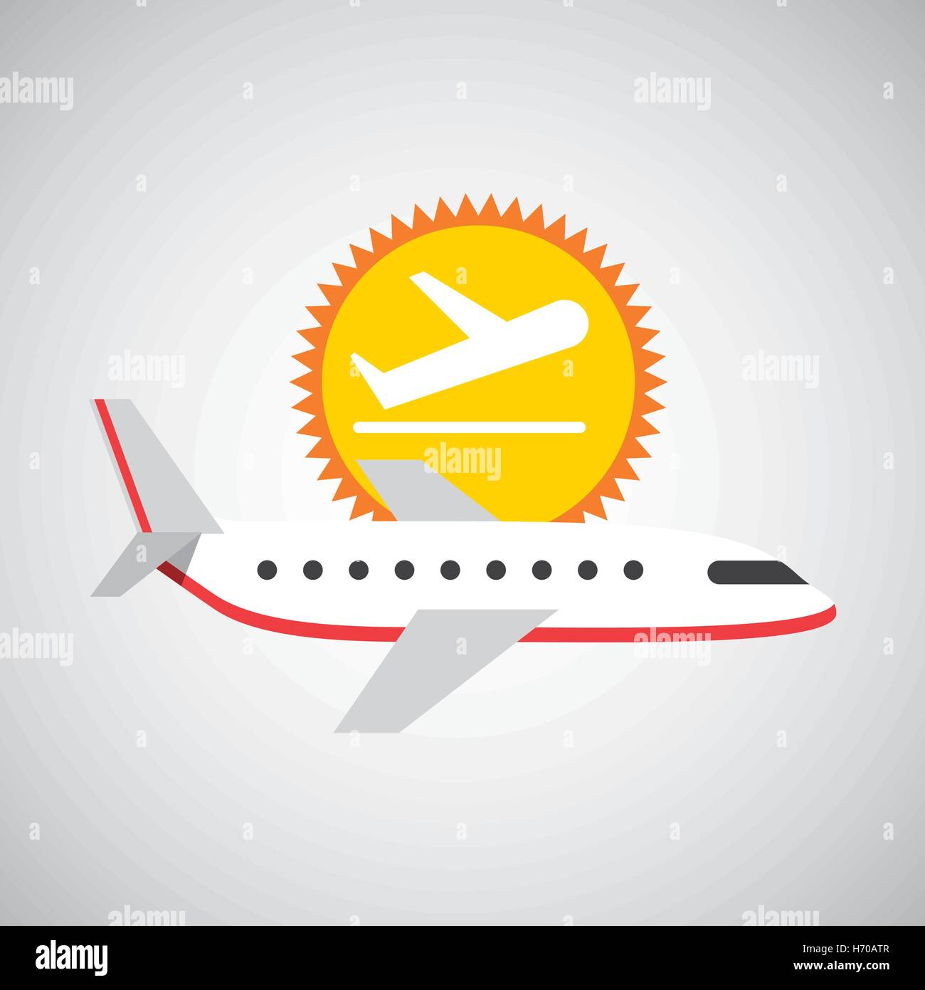 plane white sun symbol travel design, vector illustration graphic Stock ...
