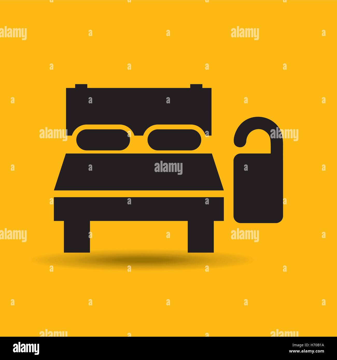 hotel bed sleep do not disturb button design, vector illustration ...
