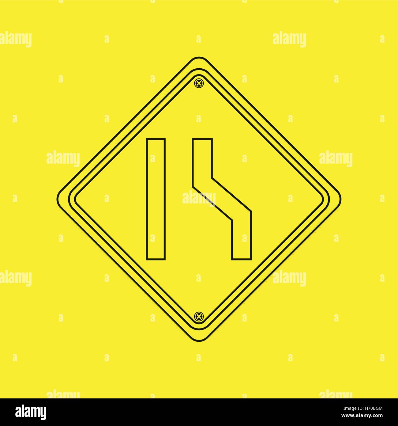 Yellow caution bridge ahead sign hi-res stock photography and images ...
