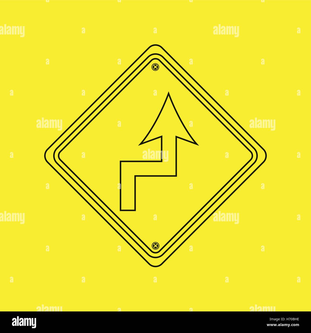 Left turn arrow double yellow Stock Vector Images - Alamy