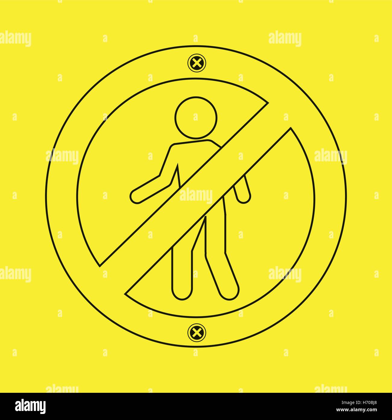 prohibited traffic sign person round icon design vector illustration ...