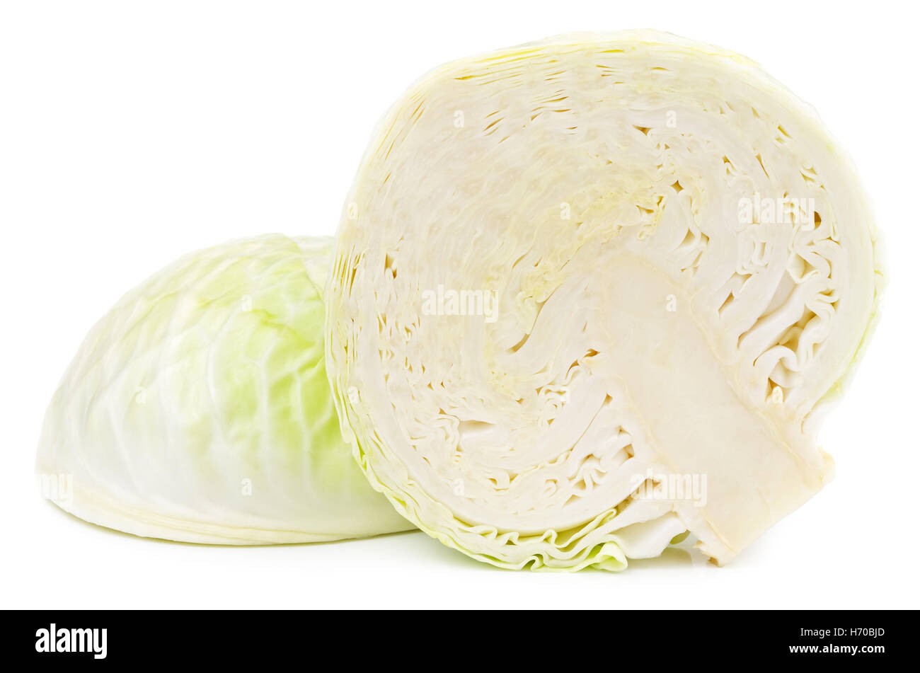 Head of white cabbage isolated on a white background Stock Photo - Alamy