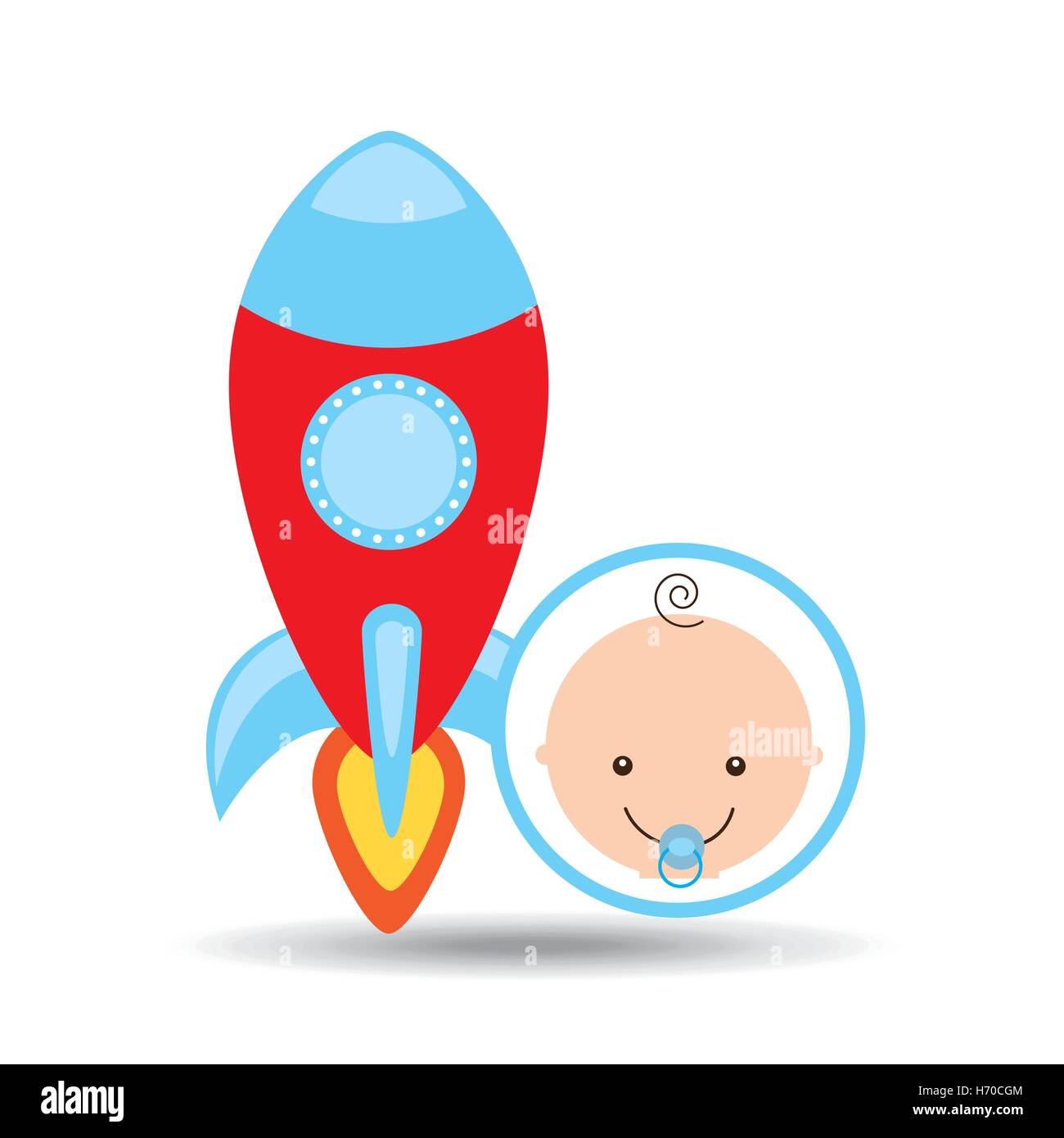 cartoon rocket toy baby icon vector illustration eps 10 Stock Vector ...
