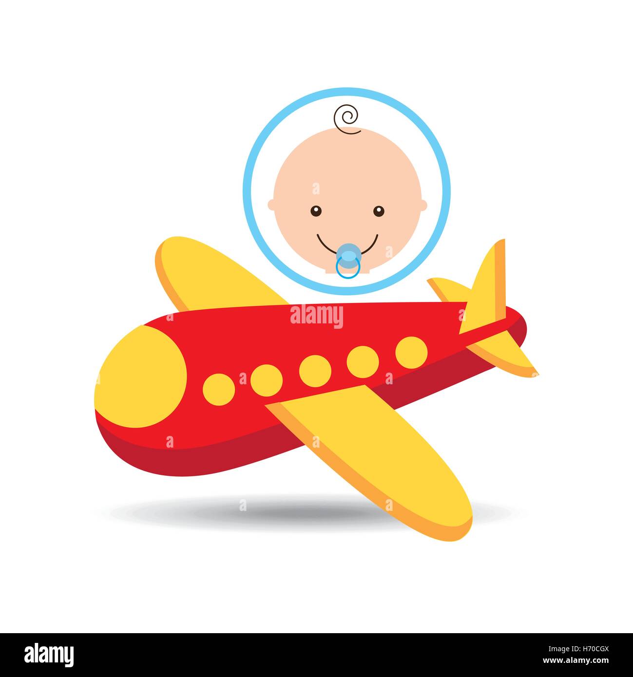 cartoon airplane red toy baby icon vector illustration eps 10 Stock ...