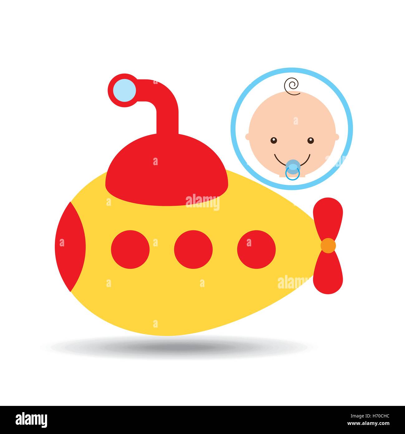 Yellow submarine underwater child drawing hi-res stock photography and ...