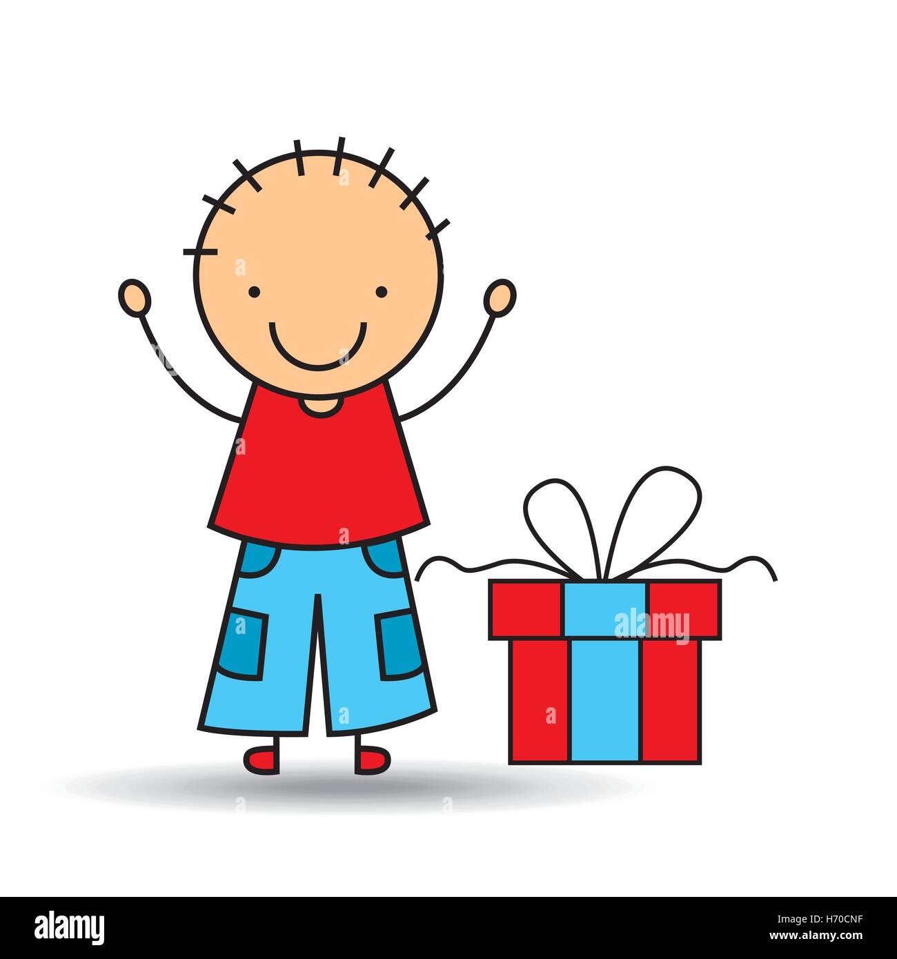 cartoon boy happy gift vector illustration eps 10 Stock Vector Image ...