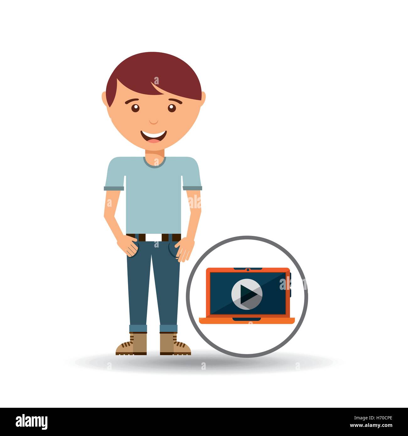 Teen asian computer Stock Vector Images - Alamy