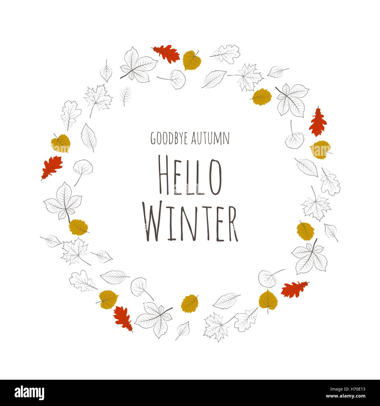 Hello winter calligraphy hand Stock Vector Images - Alamy