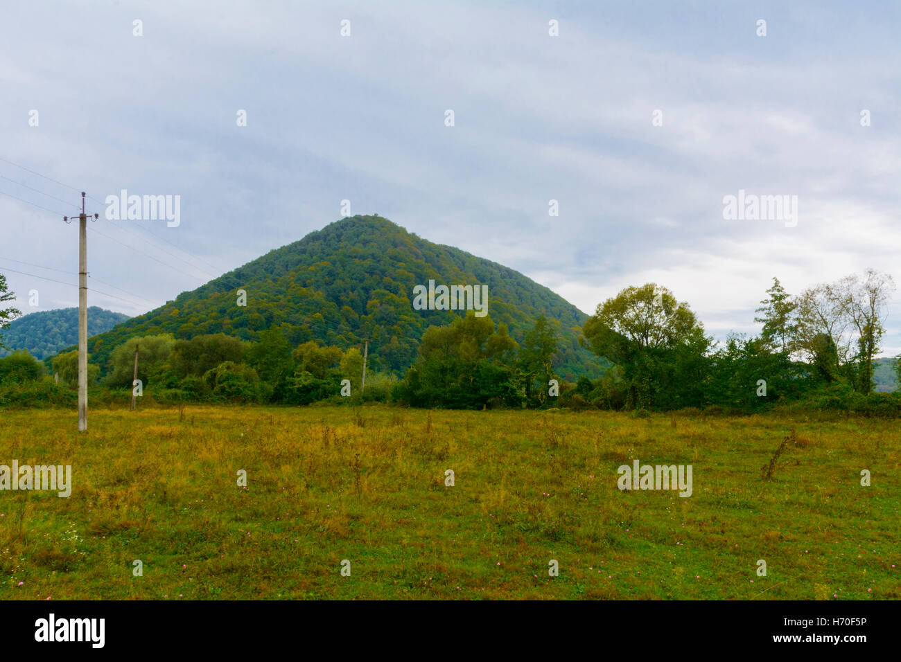 The landscape of fields and mountains in western Ukraine Stock Photo ...