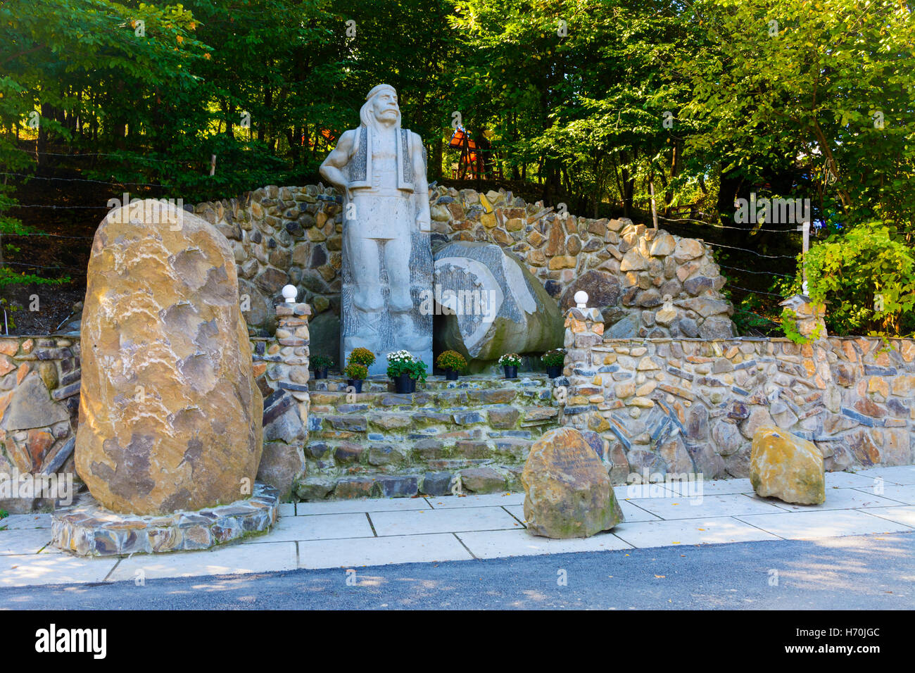 Small monument opryshky - Party peasant rebel movement Stock Photo - Alamy