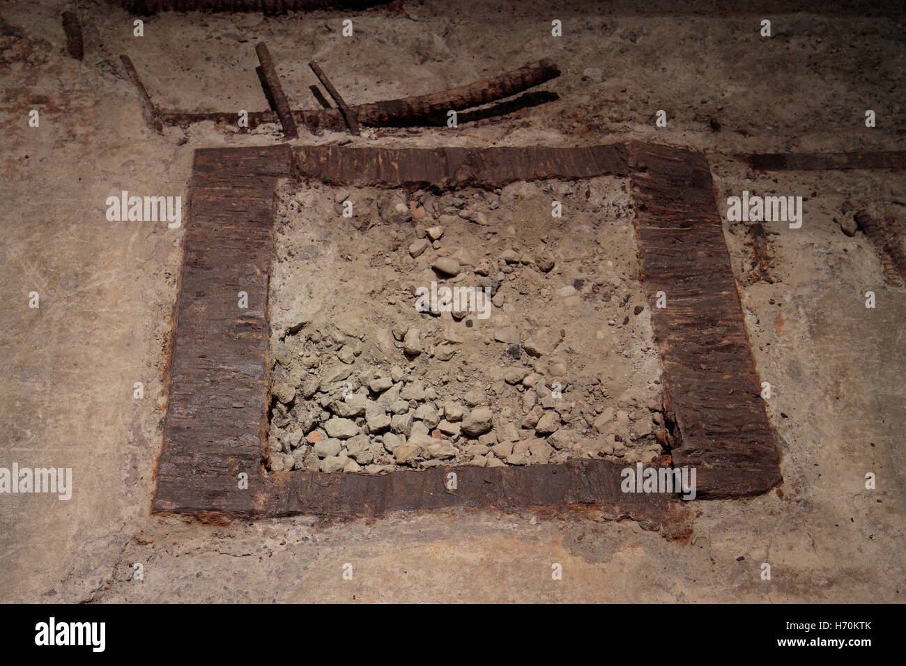 The remnant of a North Tower column below ground in the 9/11 Memorial ...