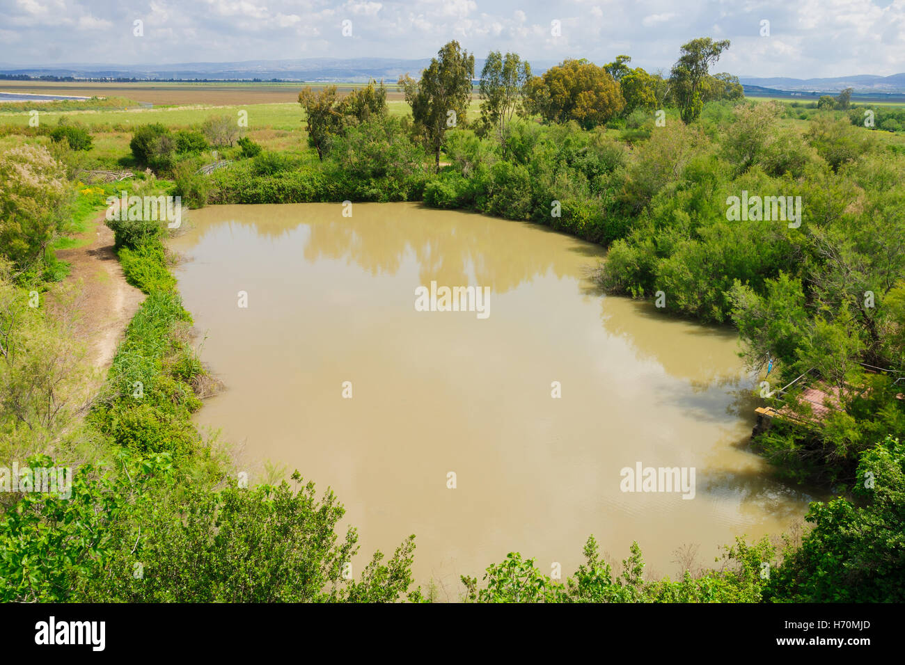 Wetland landscape, in En Afek Nature Reserve, northern Israel Stock ...