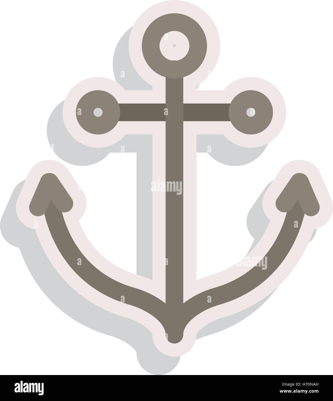 anchor icon over white background. nautical symbol design. vector ...
