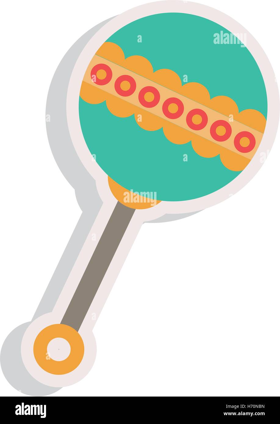baby rattle toy icon over white background. colorful design. vector ...