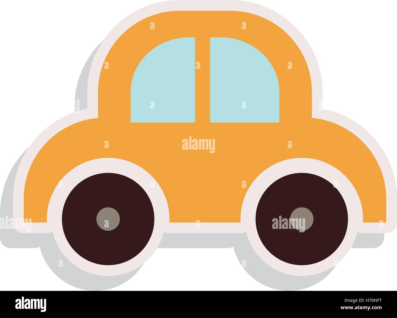 baby yellow car toy over white background. vector illustration Stock ...