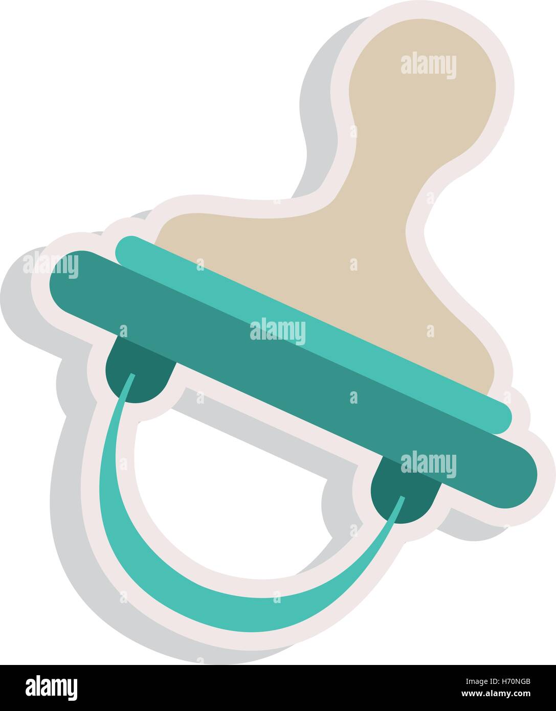 baby blue pacifier icon over white background. vector illustration ...