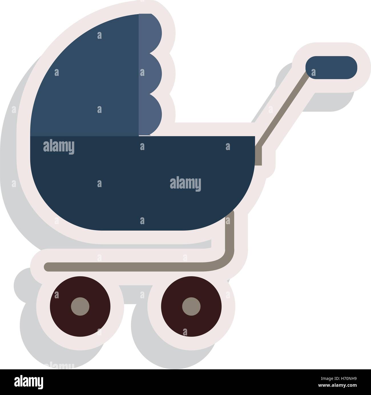 baby blue stroller icon over white background. vector illustration ...