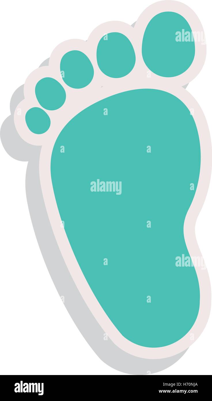 blue baby footprint icon over white background. vector illustration ...