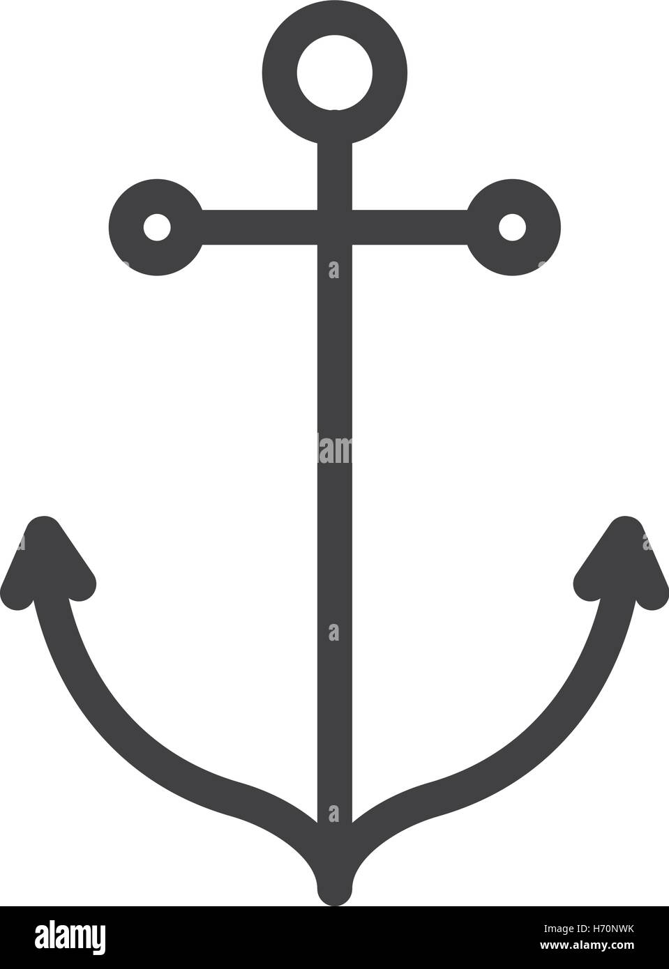 anchor icon over white background. nautical symbol design. vector ...