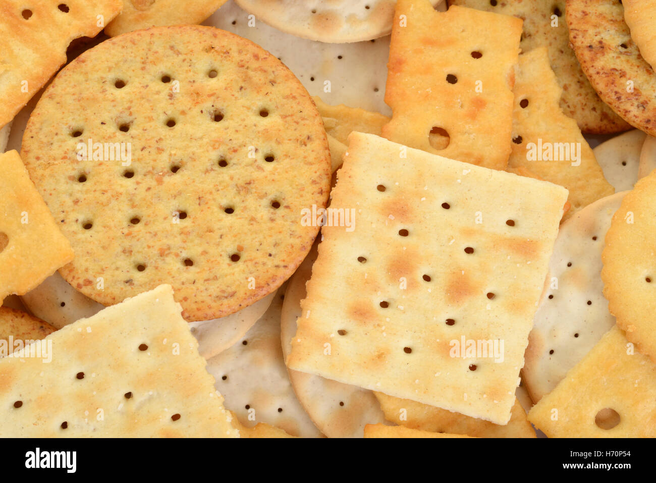 macro assorted crackers Stock Photo - Alamy