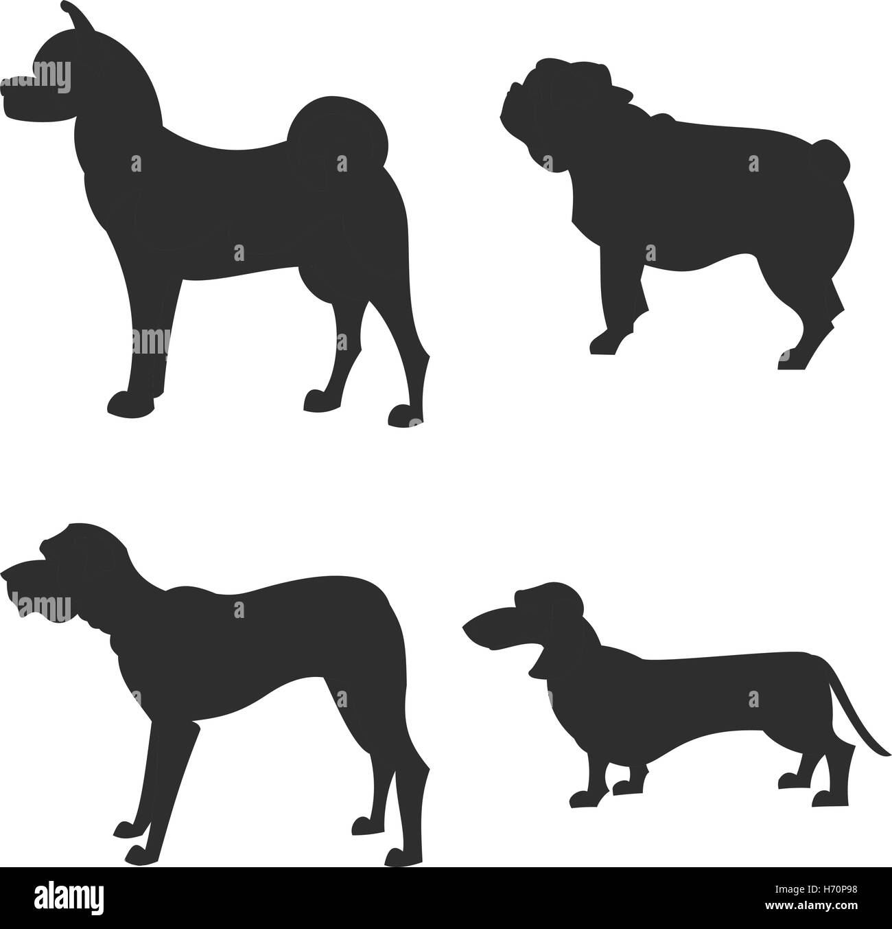 Small figures with dogs Stock Vector Images - Alamy