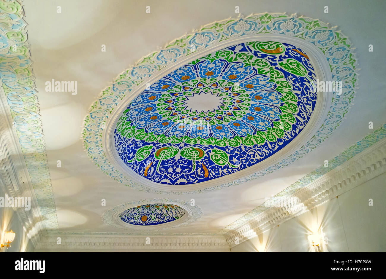 The plaster ceiling with the oval domes in Museum of Jami Mosque Stock ...