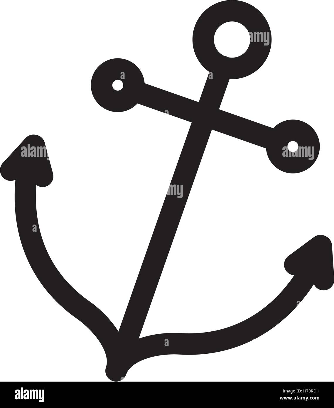 anchor icon over white background. nautical symbol design. vector ...