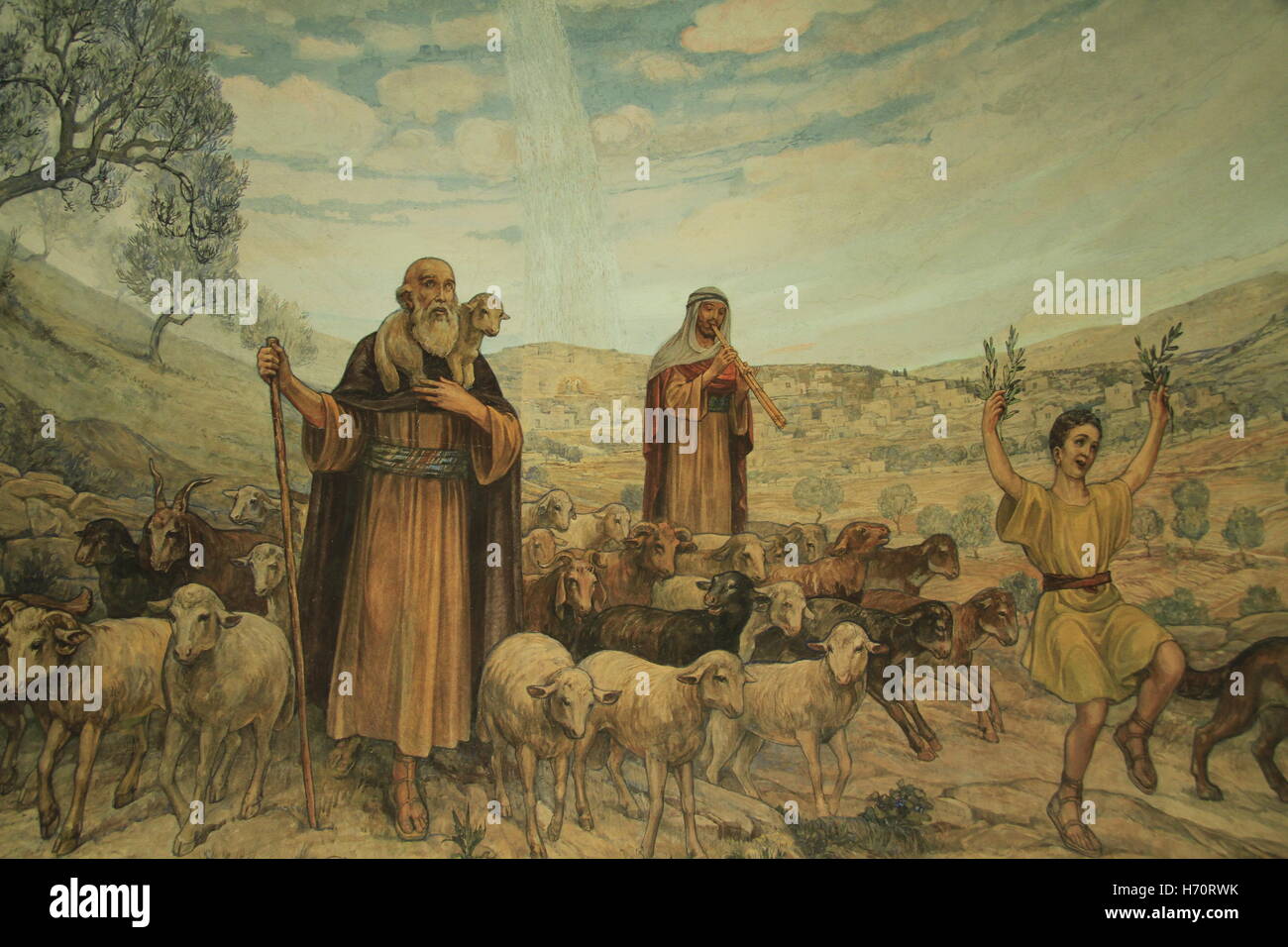 Beit Sahour, the Catholic Church at the Shepherds' Fields, a wall ...