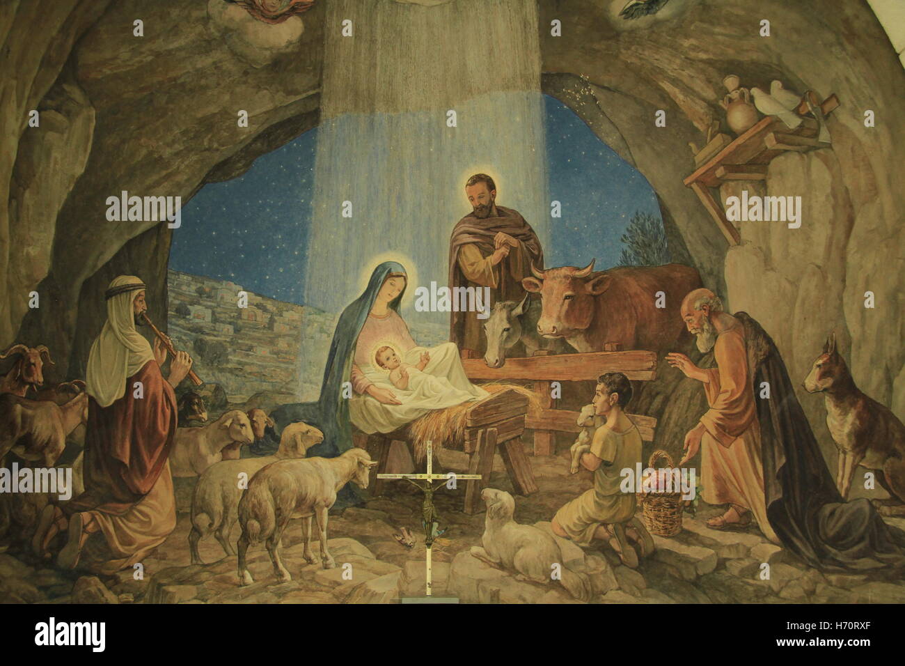 Beit Sahour, the Catholic Church at the Shepherds' Fields, a wall ...