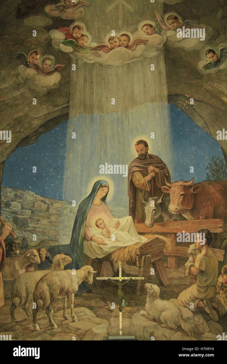 Beit Sahour, the Catholic Church at the Shepherds' Fields, a wall ...