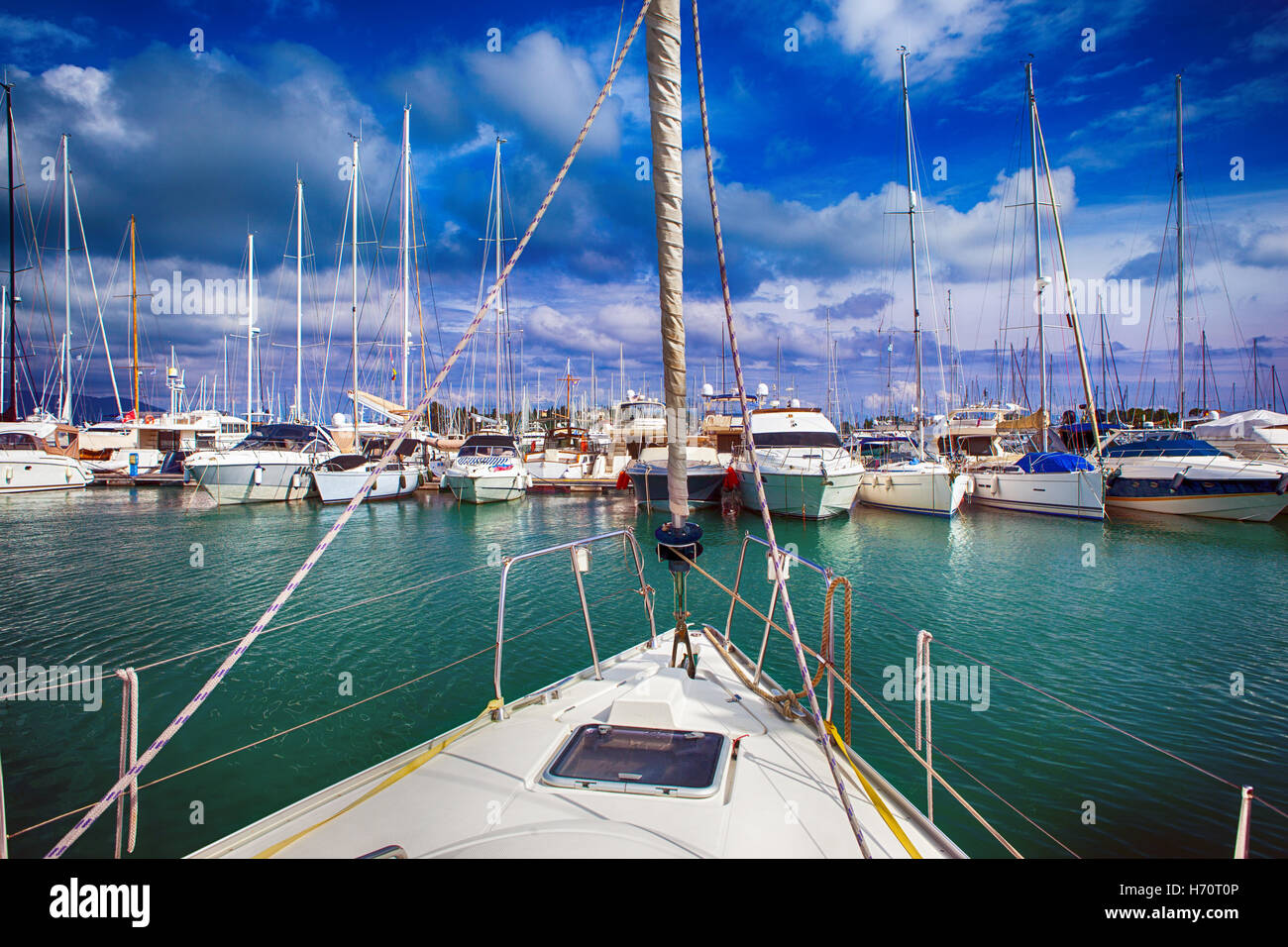 view of a marina boat Stock Photo - Alamy