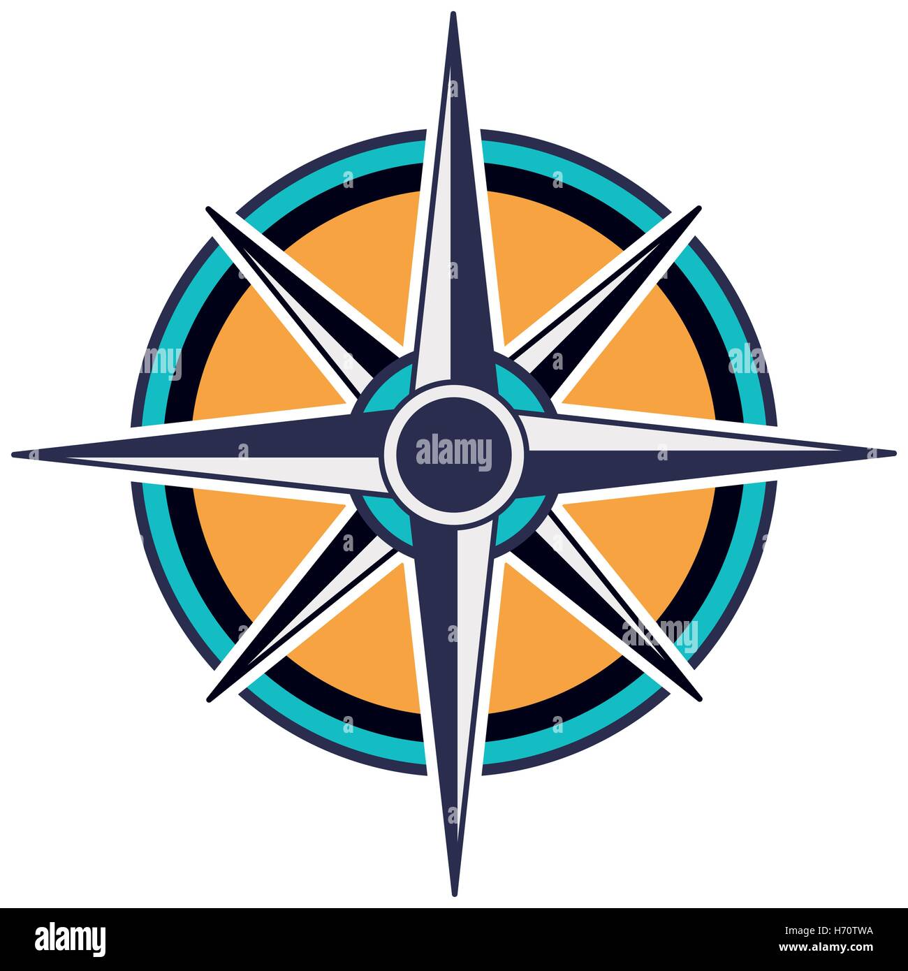 vintage compass wind rose icon over white background. navigation and ...